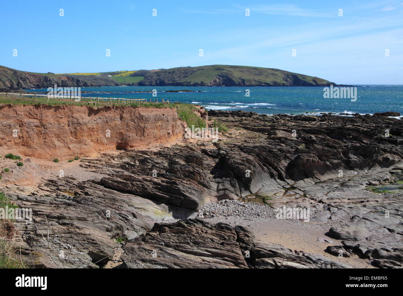 Glorious blustery spring day, Wembury bay, Devon, England, UK Stock ...