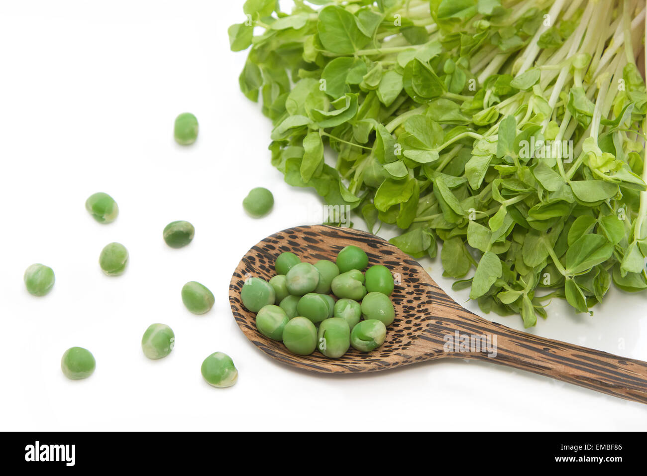Green pea with snow pea sprouts ,healthy green vegetable Stock Photo ...