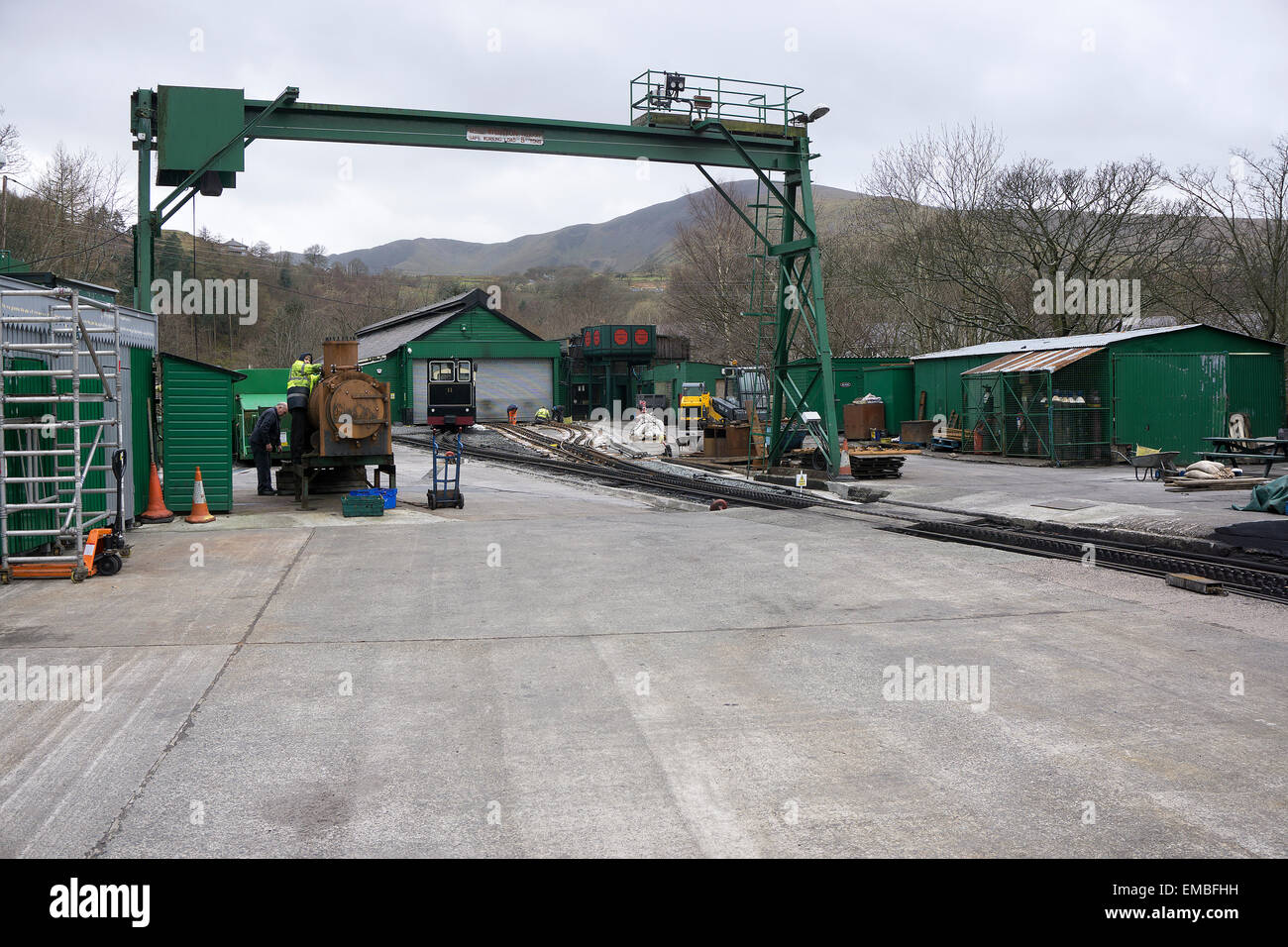 Views around Snowdon Mountain Railway at Llanberis Station Stock Photo ...