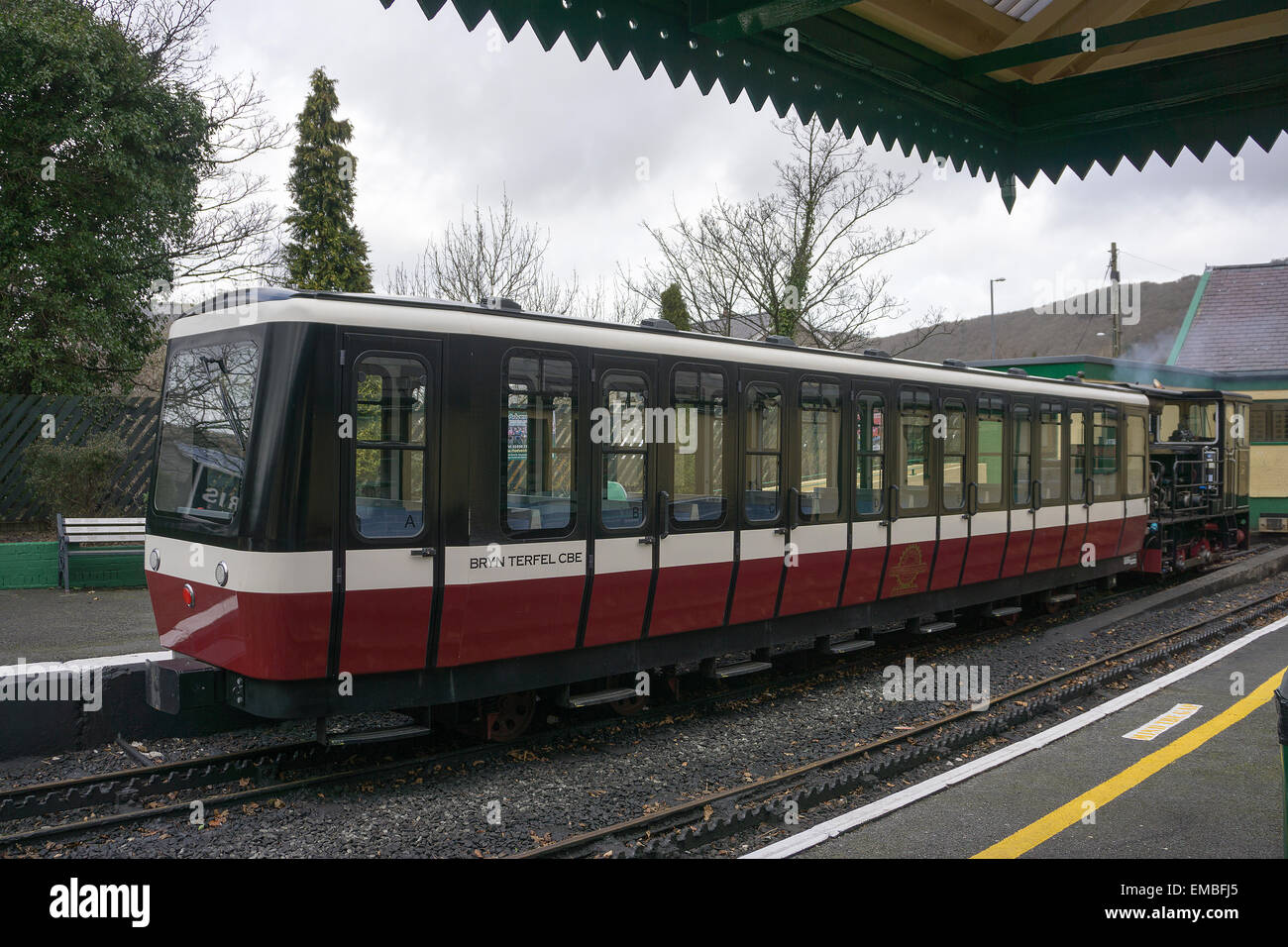 Views around Snowdon Mountain Railway at Llanberis Station Stock Photo ...