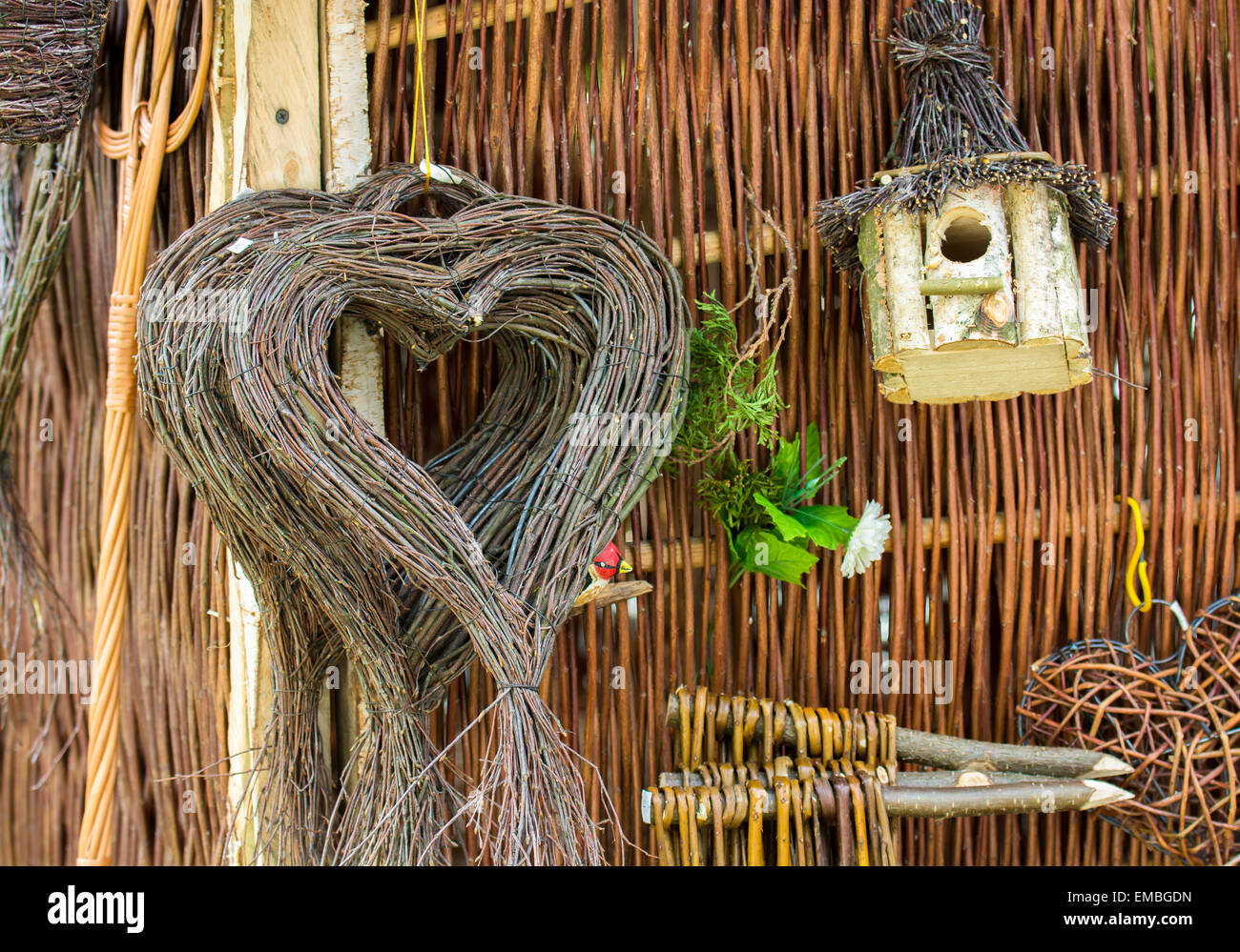 Wicker heart craft hi-res stock photography and images - Alamy