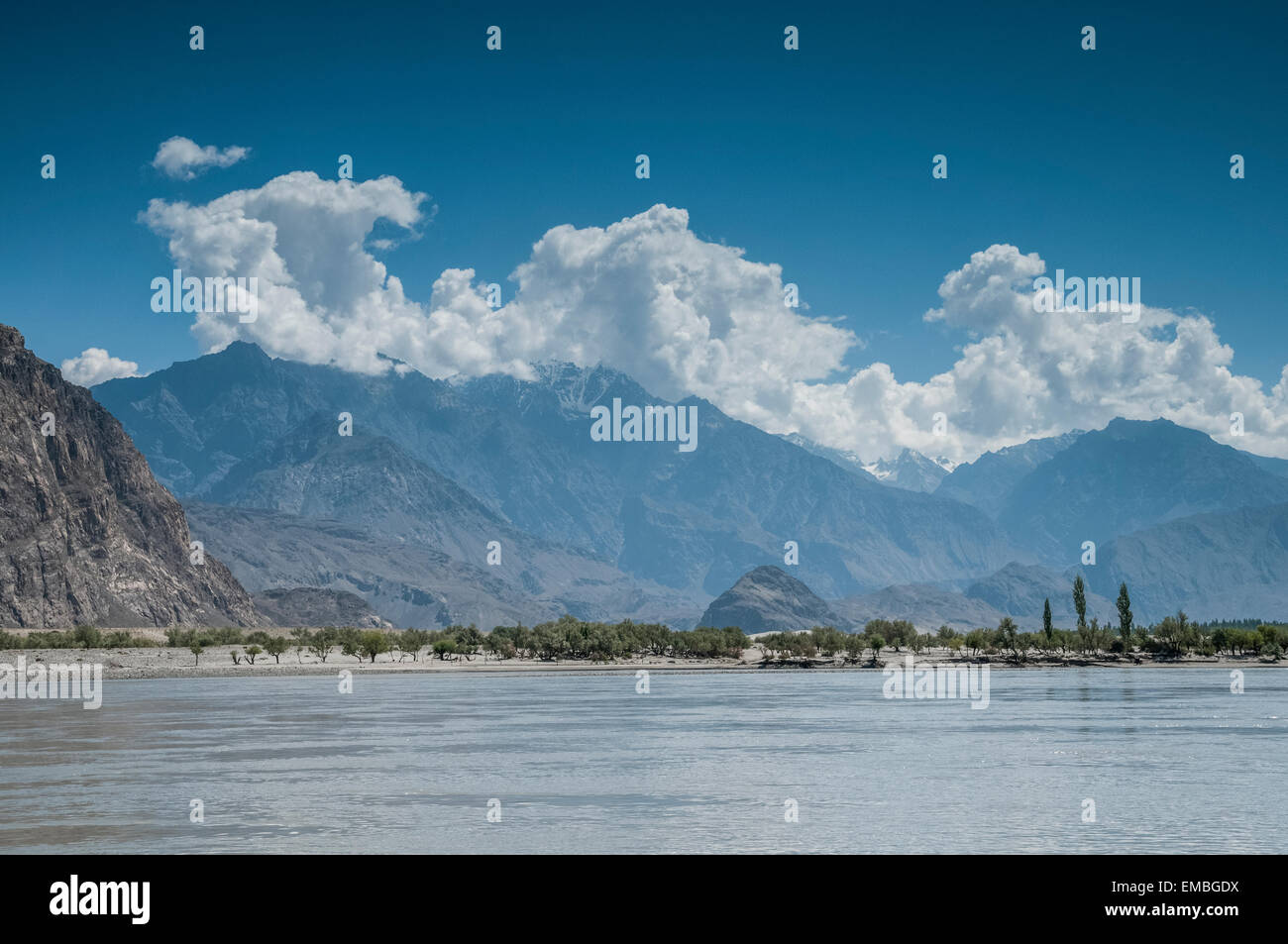 Skardu Town and the River Indus Stock Photo - Alamy