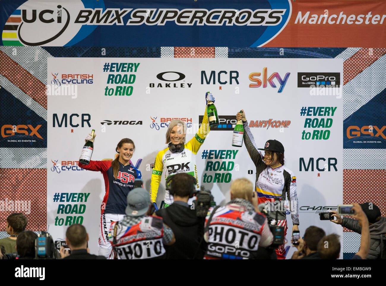Manchester, UK. 19th Apr, 2015. BMX Supercross Day Two. Caroline ...