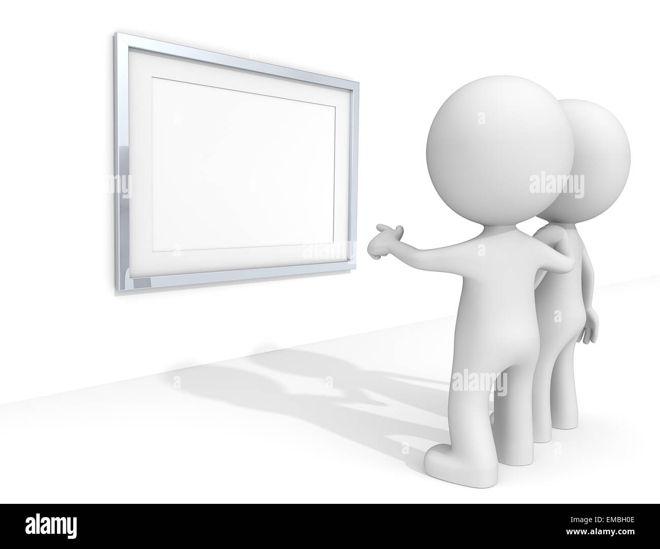 The dude 3D characters at the Gallery pointing at Blank Metal Frame ...