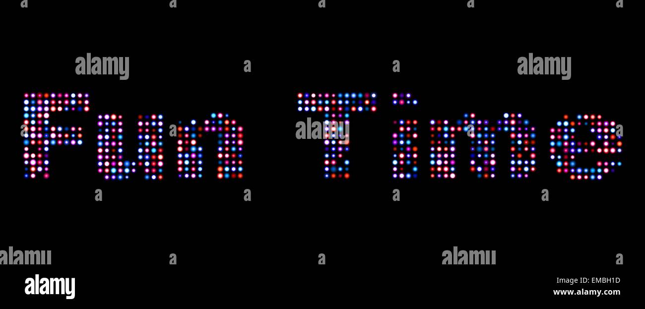 Fun time led text Stock Photo - Alamy