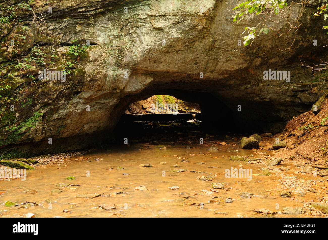 natural rock bridge with stream Stock Photo - Alamy