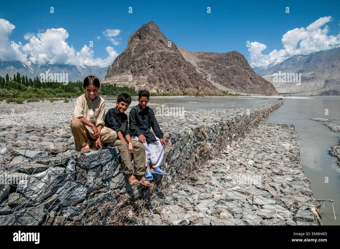 Skardu Town and the River Indus Stock Photo - Alamy
