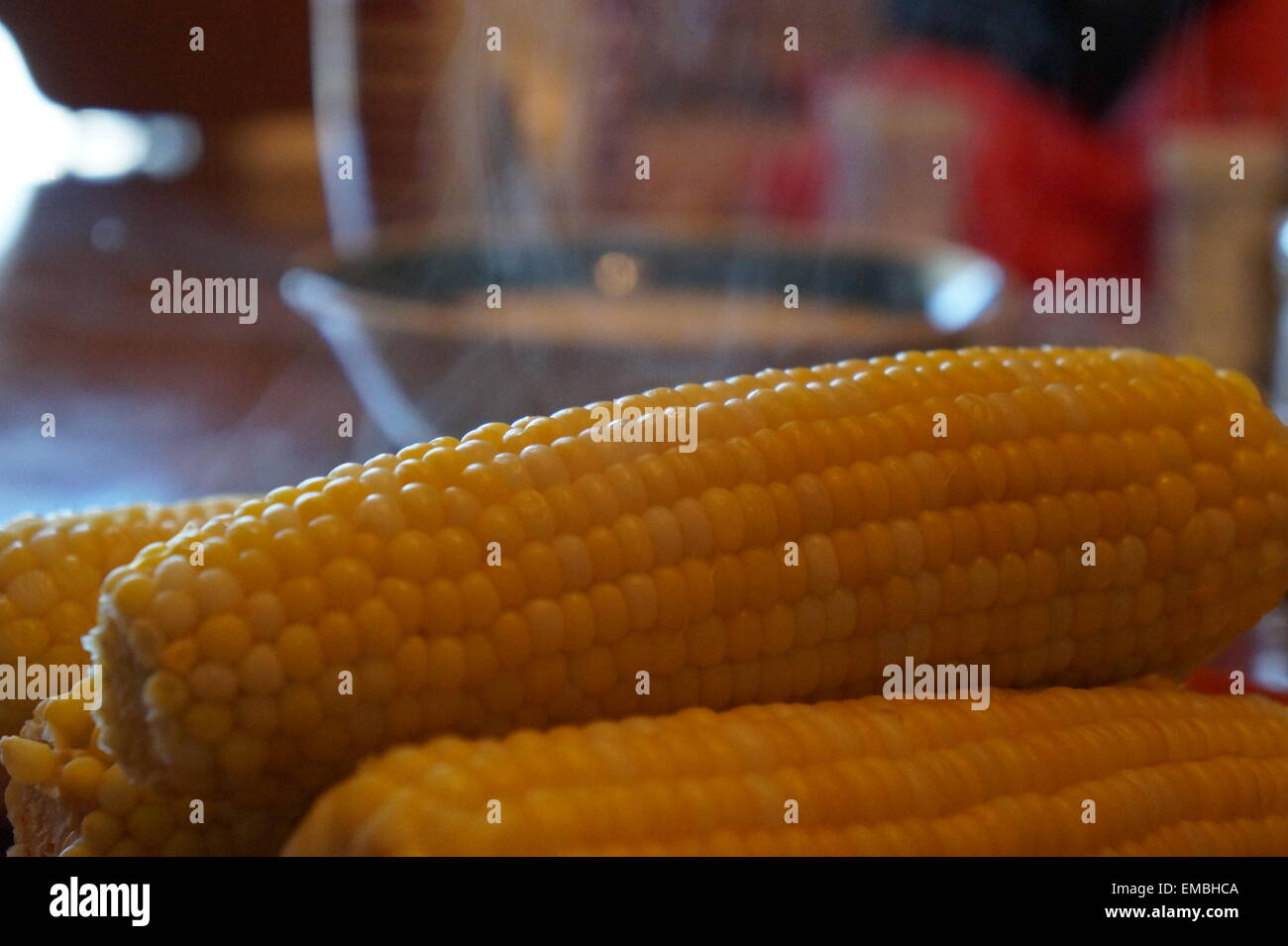 Fresh steaming corn Stock Photo - Alamy