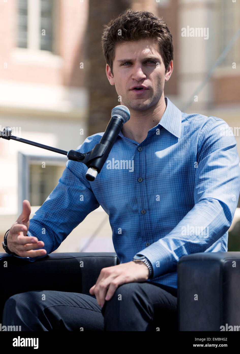 Los Angeles, California, USA. 18th Apr, 2015. KEEGAN ALLEN is ...