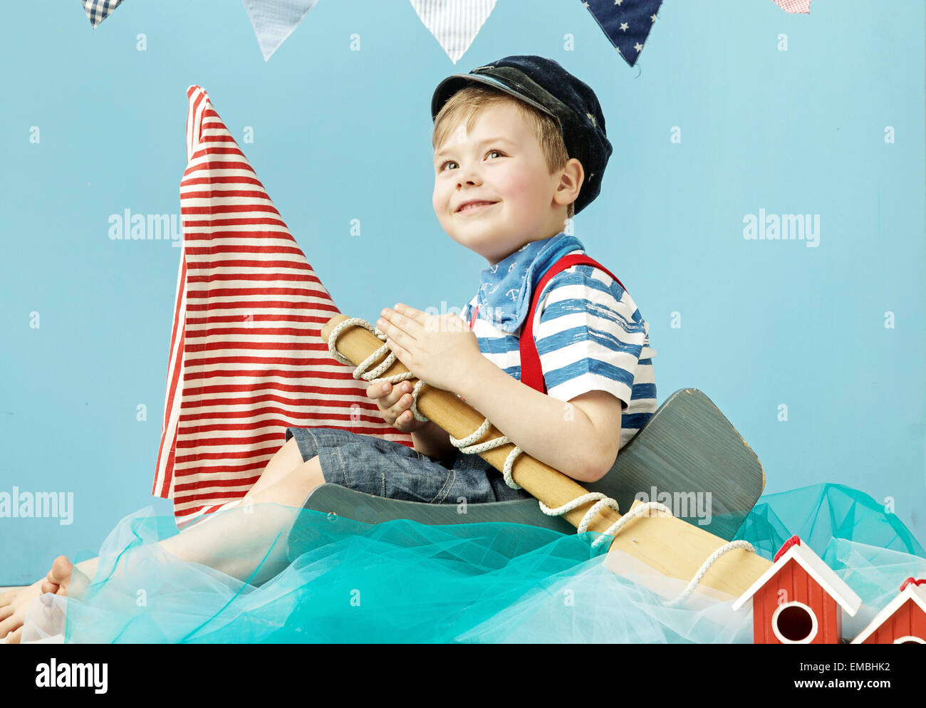 Portrait of a little and cute sailor Stock Photo - Alamy