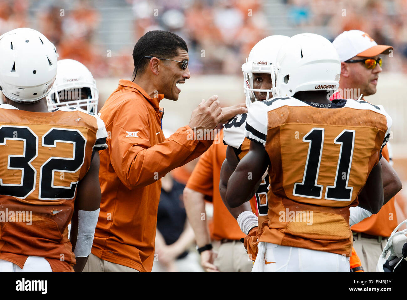 April 18, 2105: Texas Longhorns wide receivers coach Jay Norvell during ...