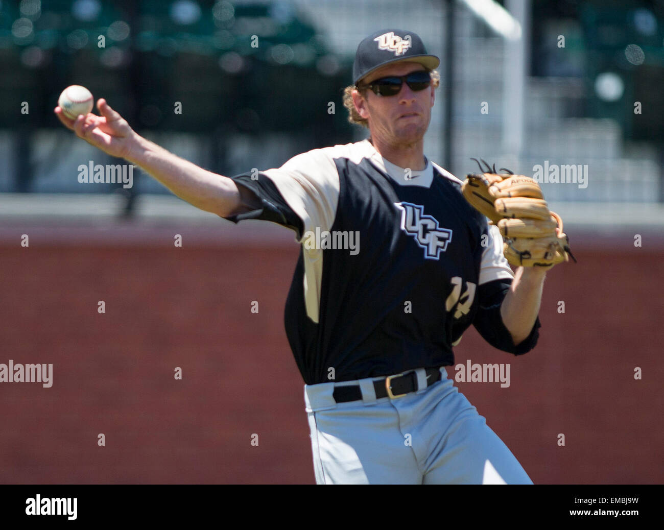New Orleans, LA, USA. 19th Apr, 2015. UCF infielder Tommy Williams (14 ...