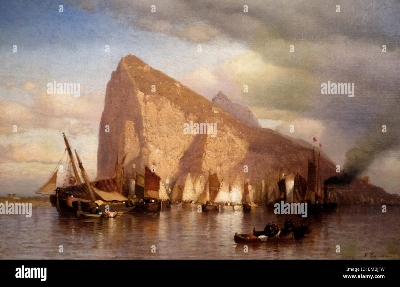 Clearing Storm at Gibraltar 1860 Samuel Colman Stock Photo - Alamy