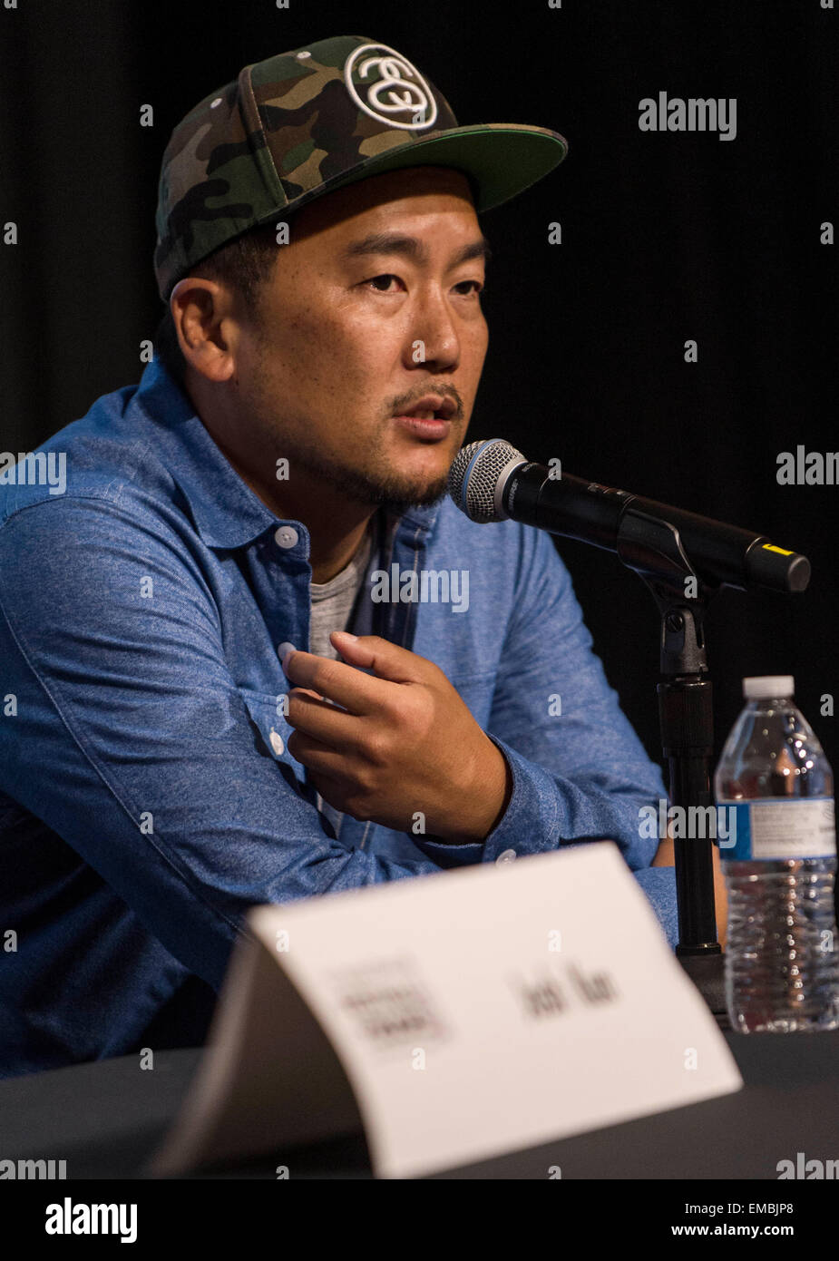 Los Angeles, California, USA. 19th Apr, 2015. Chef ROY CHOI talks about ...