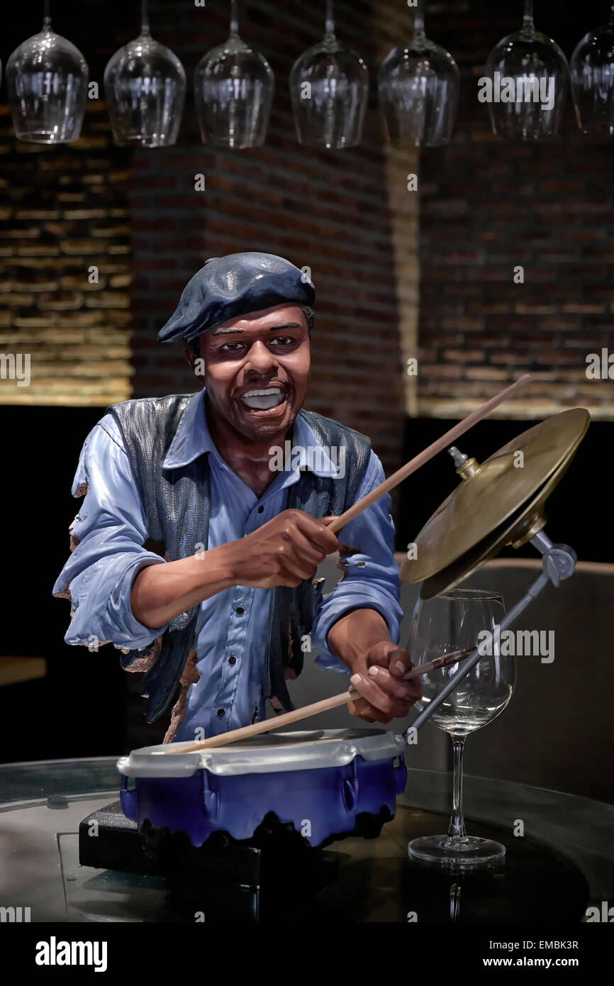 Man Playing Drum Set