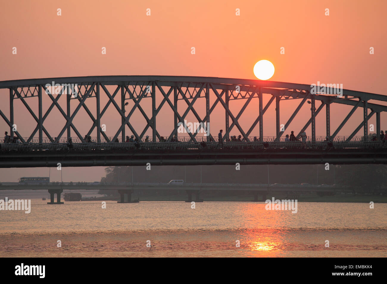 Vietnam, Hue, Perfume River, Trang Tien Bridge, sunset Stock Photo - Alamy