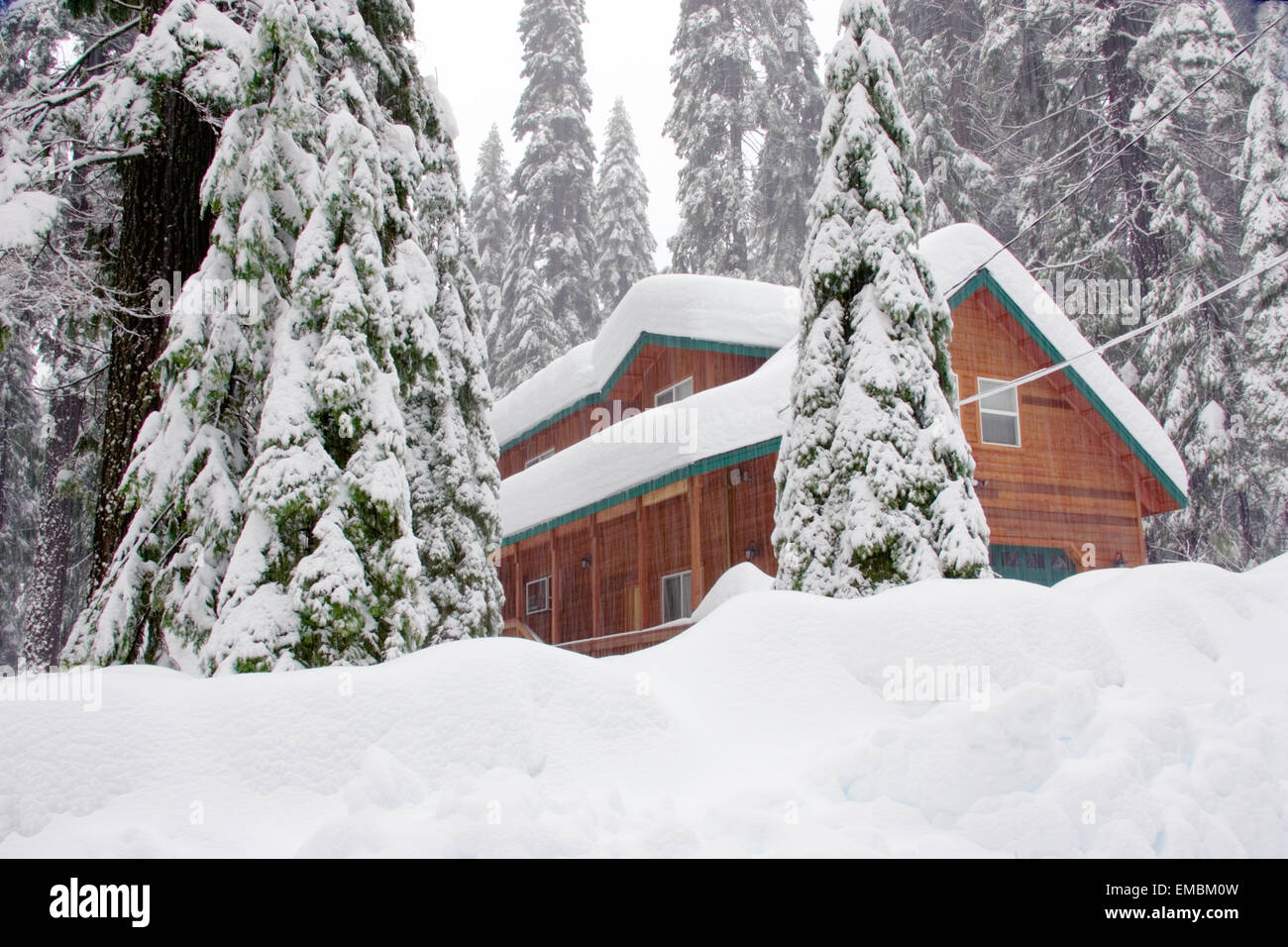 Snow Falling On House