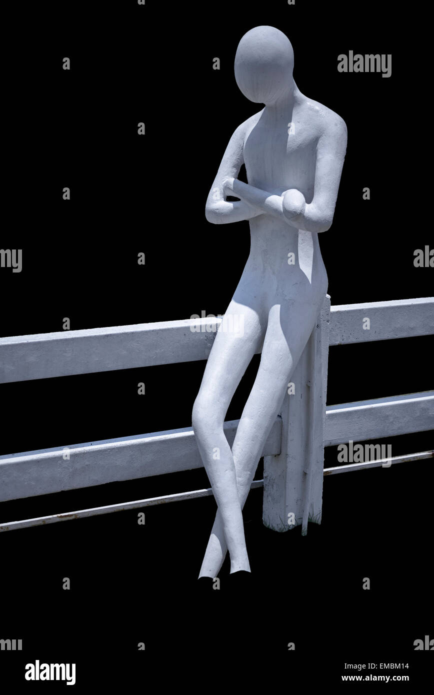 Statue of thinking man. Deep in thought figure of a contemplative ...