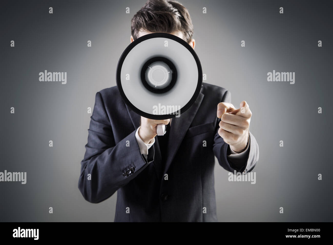 Businessman megaphone hi-res stock photography and images - Alamy