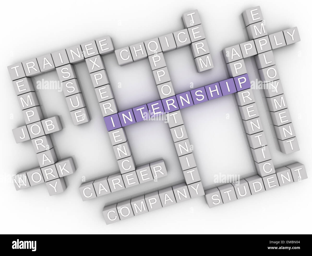3d image Internship issues concept word cloud background Stock Photo ...