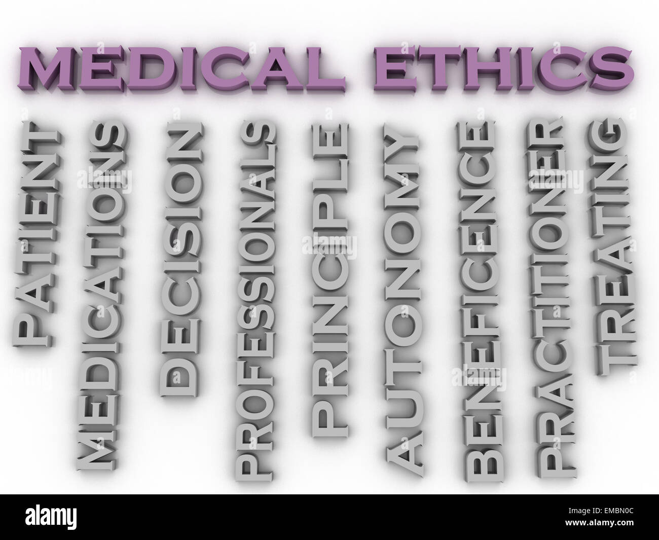 3d image medical ethics issues concept word cloud background Stock ...