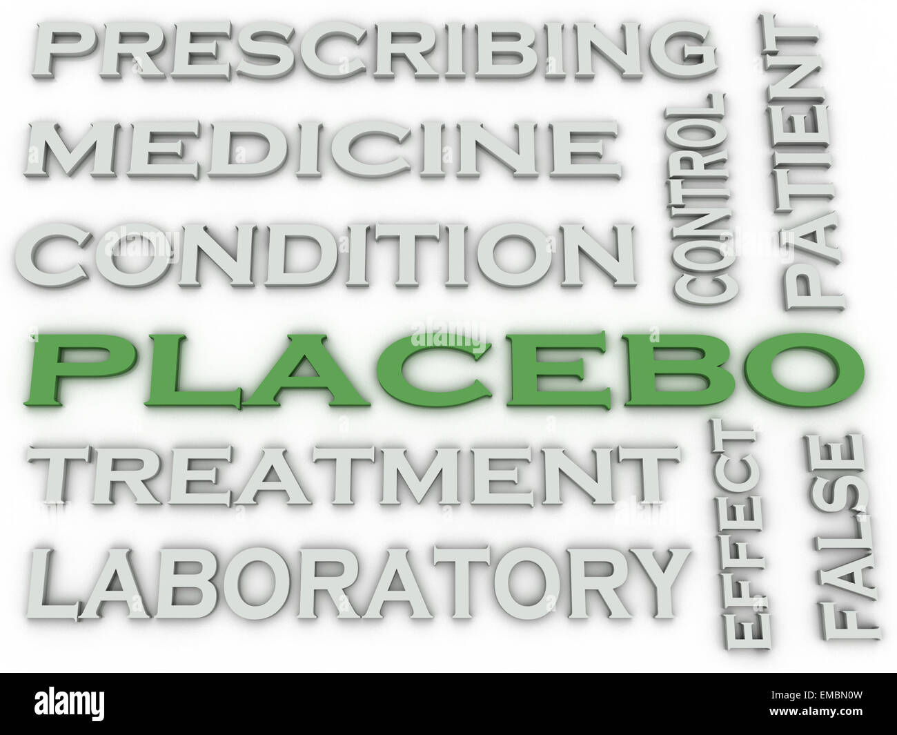 3d image placebo treatment issues concept word cloud background Stock ...