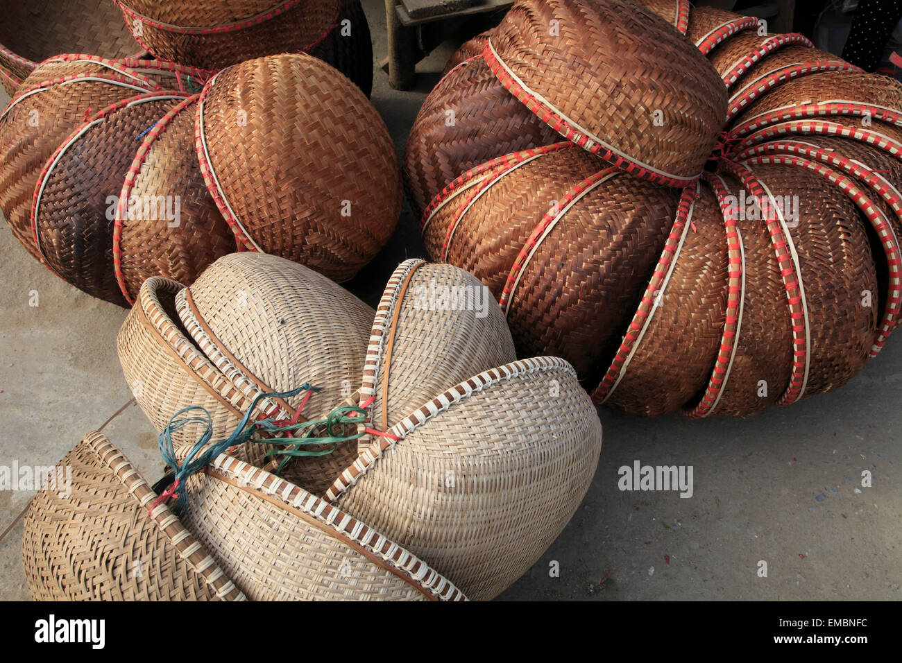 Vietnam, Lao Cai Province, Bac Ha, market, baskets Stock Photo - Alamy
