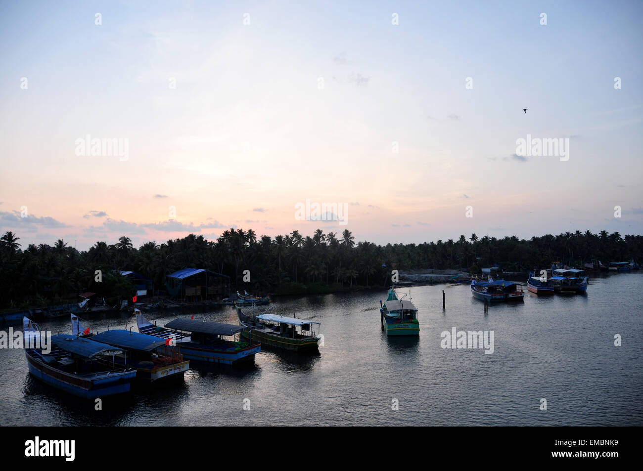 Beautiful boat jetty and fishing boats Stock Photo - Alamy