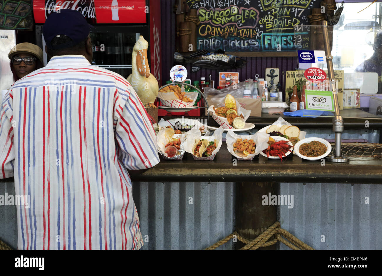 Food stall in French Market.French Quarter.New Orleans.Louisiana.USA ...