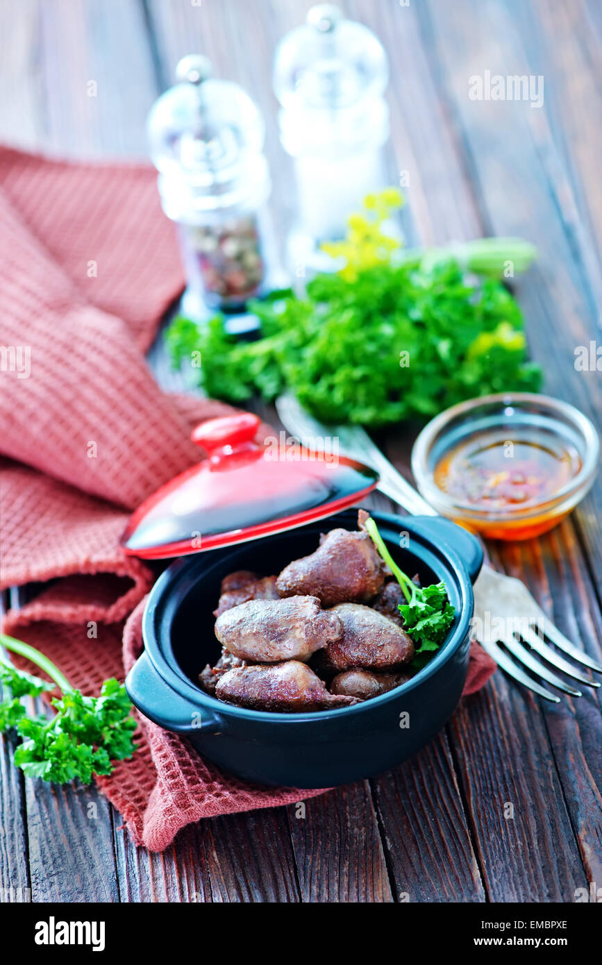fried heart in bowl and on a table Stock Photo - Alamy