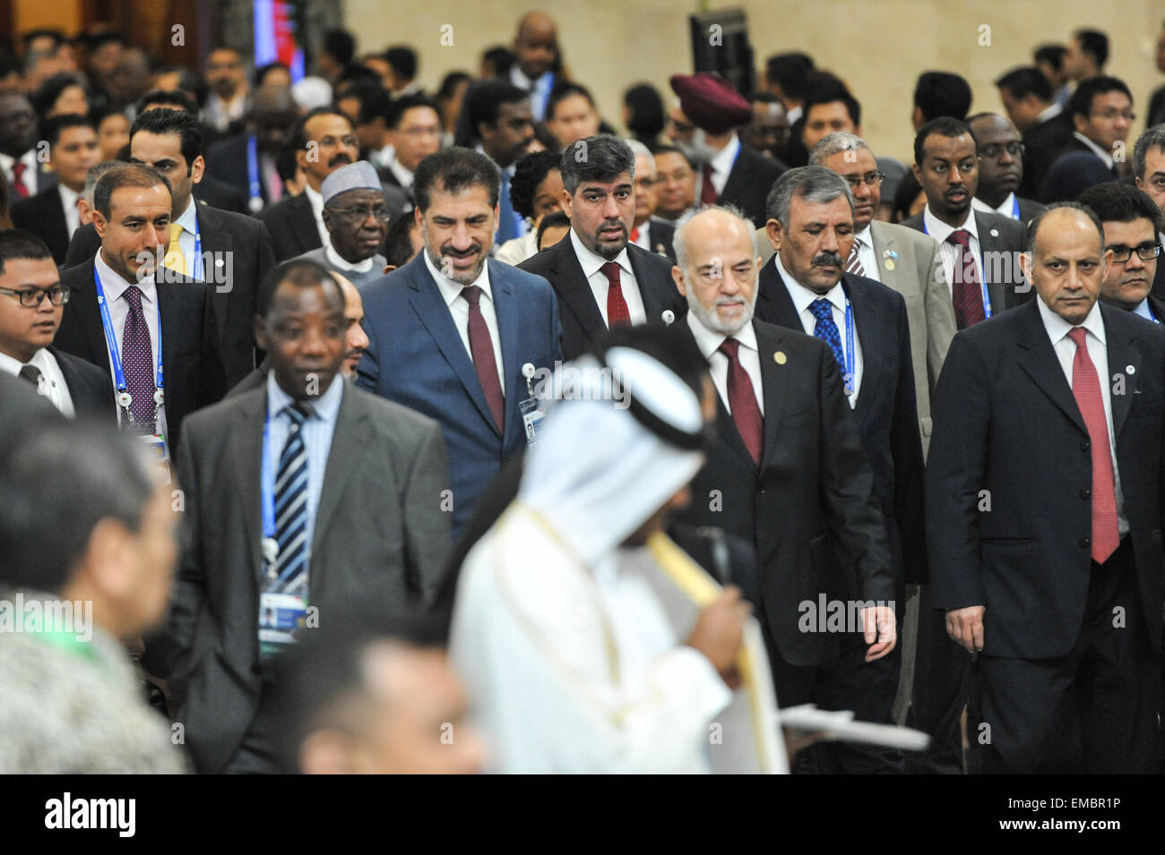 Jakarta, Indonesia. 20th Apr, 2015. The ministers of Asian-African ...