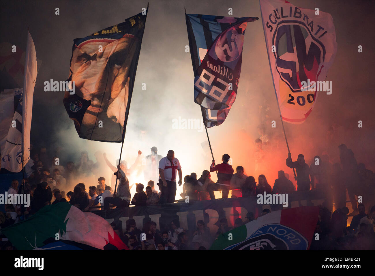 Milan, Italy. 19th Apr, 2015. Inter fans Football/Soccer : Italian ...
