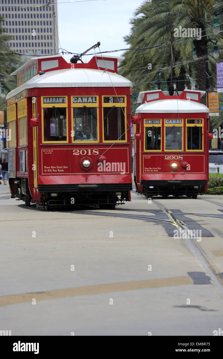 New orleans red streetcar hi-res stock photography and images - Alamy
