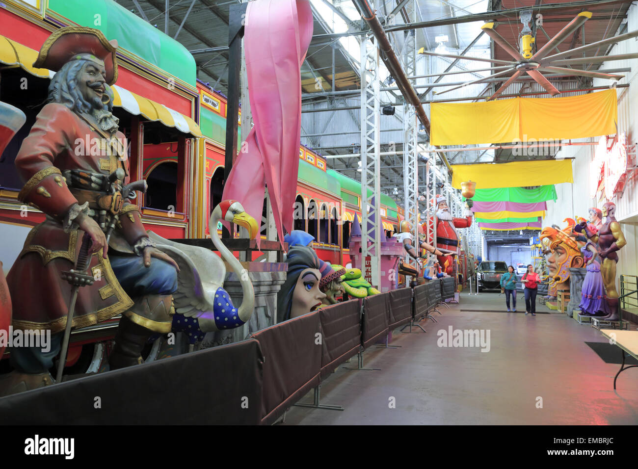 Various Mardi Gras parade floats displaying in the float den in Mardi ...