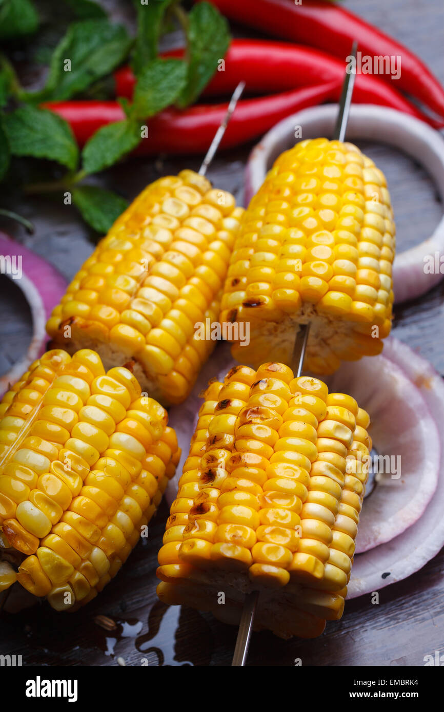 Chinese barbecue, grilled corn, delicious Stock Photo - Alamy