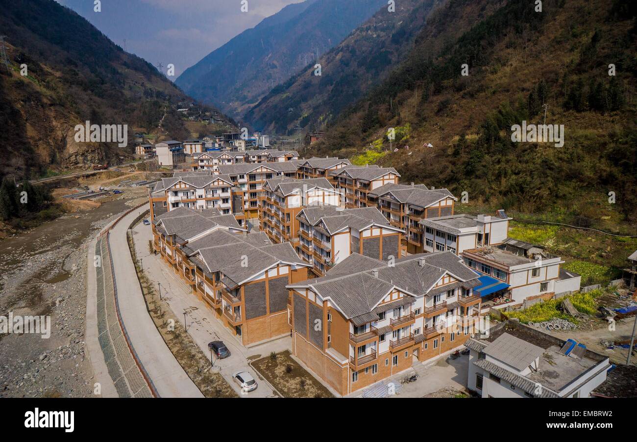 Ya'an, March 13. 20th Apr, 2013. An aerial view of new houses in the ...