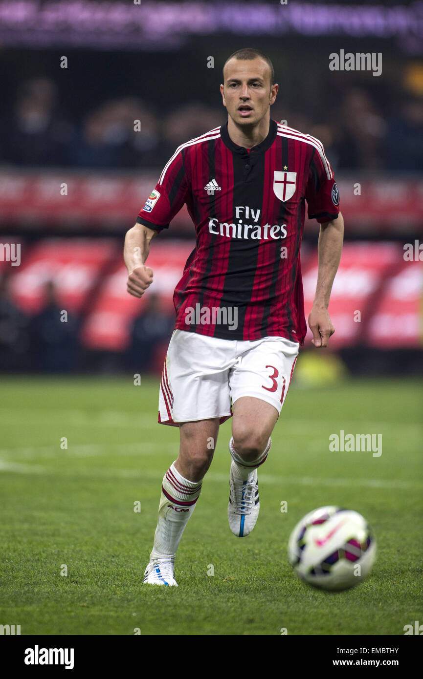 Milan, Italy. 19th Apr, 2015. Luca Antonelli (Milan) Football/Soccer ...