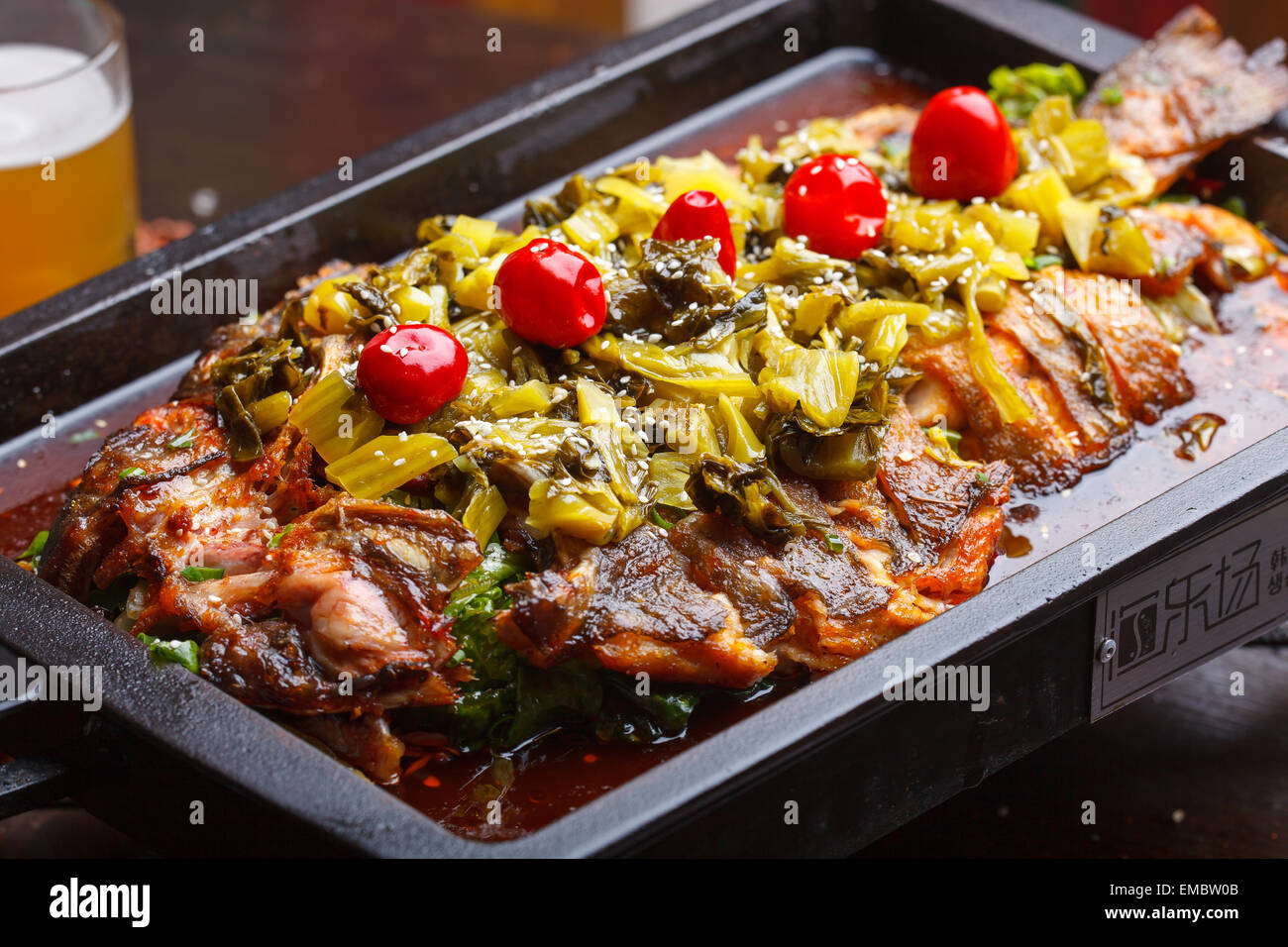 Chinese style grilled fish, Sichuan flavor Stock Photo - Alamy