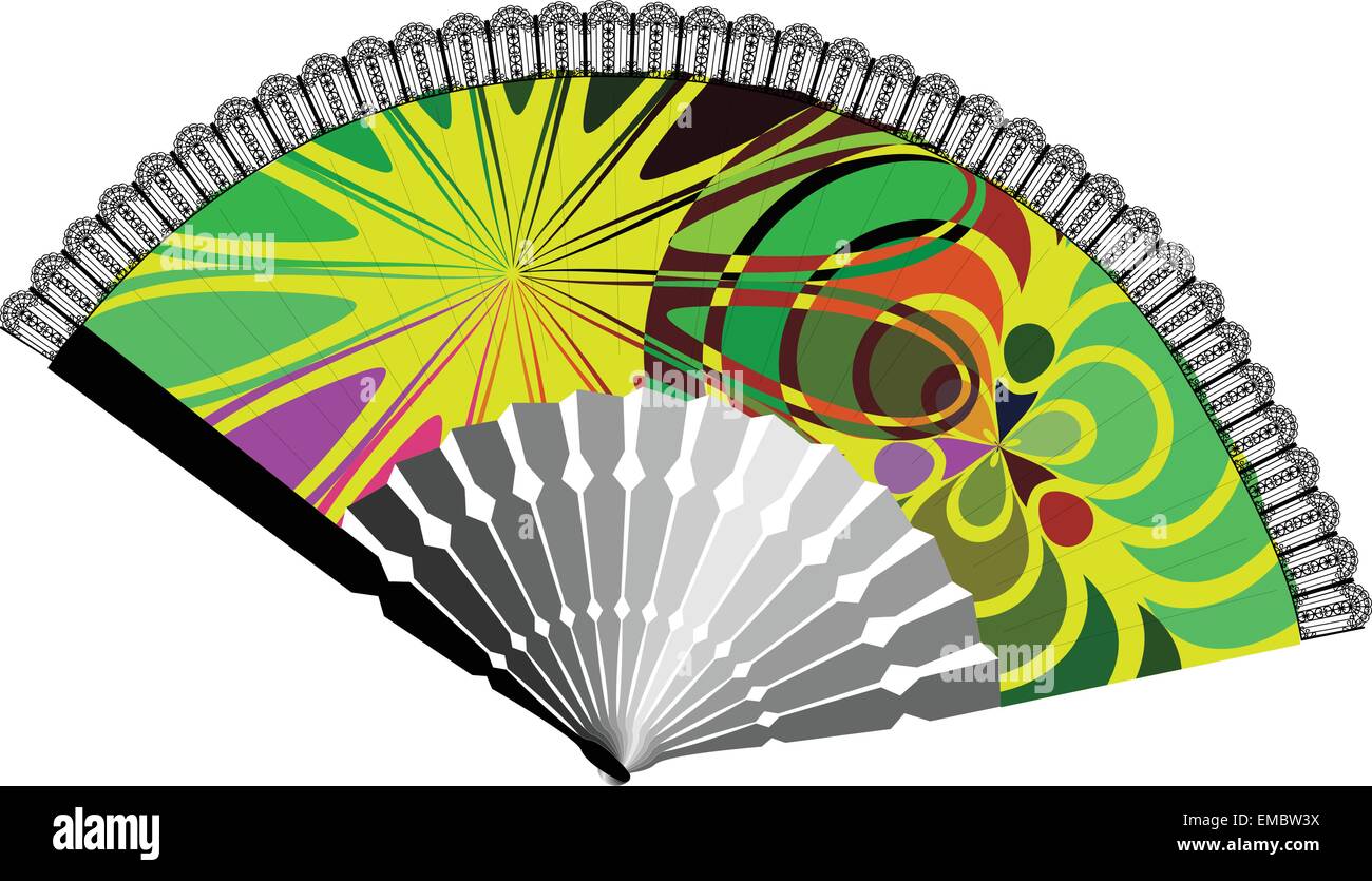 Chinese old fan Stock Vector Images - Alamy