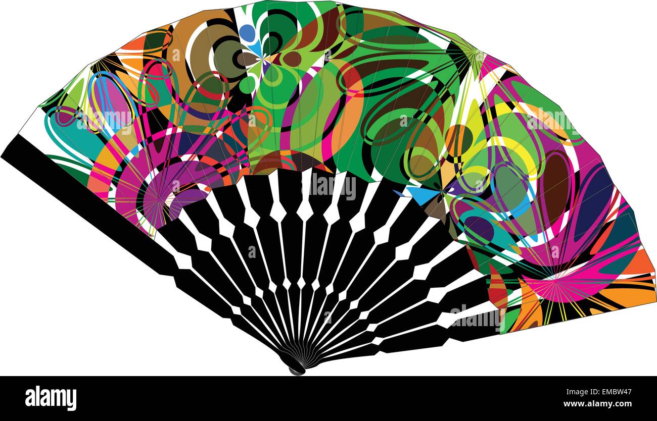 fan illustration with abstract drawing Stock Vector Image & Art - Alamy