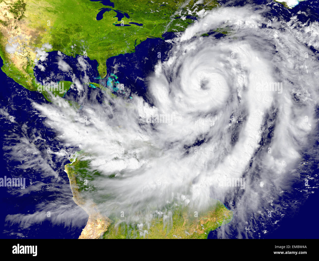 Enormous hurricane over the Atlantic. Elements of this image furnished ...