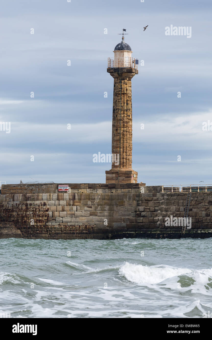 Whitby lighthouse storm hi-res stock photography and images - Alamy
