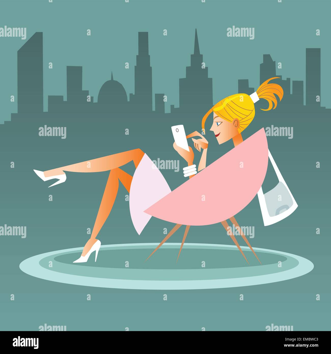 Girl sitting in chair on Stock Vector Images - Alamy