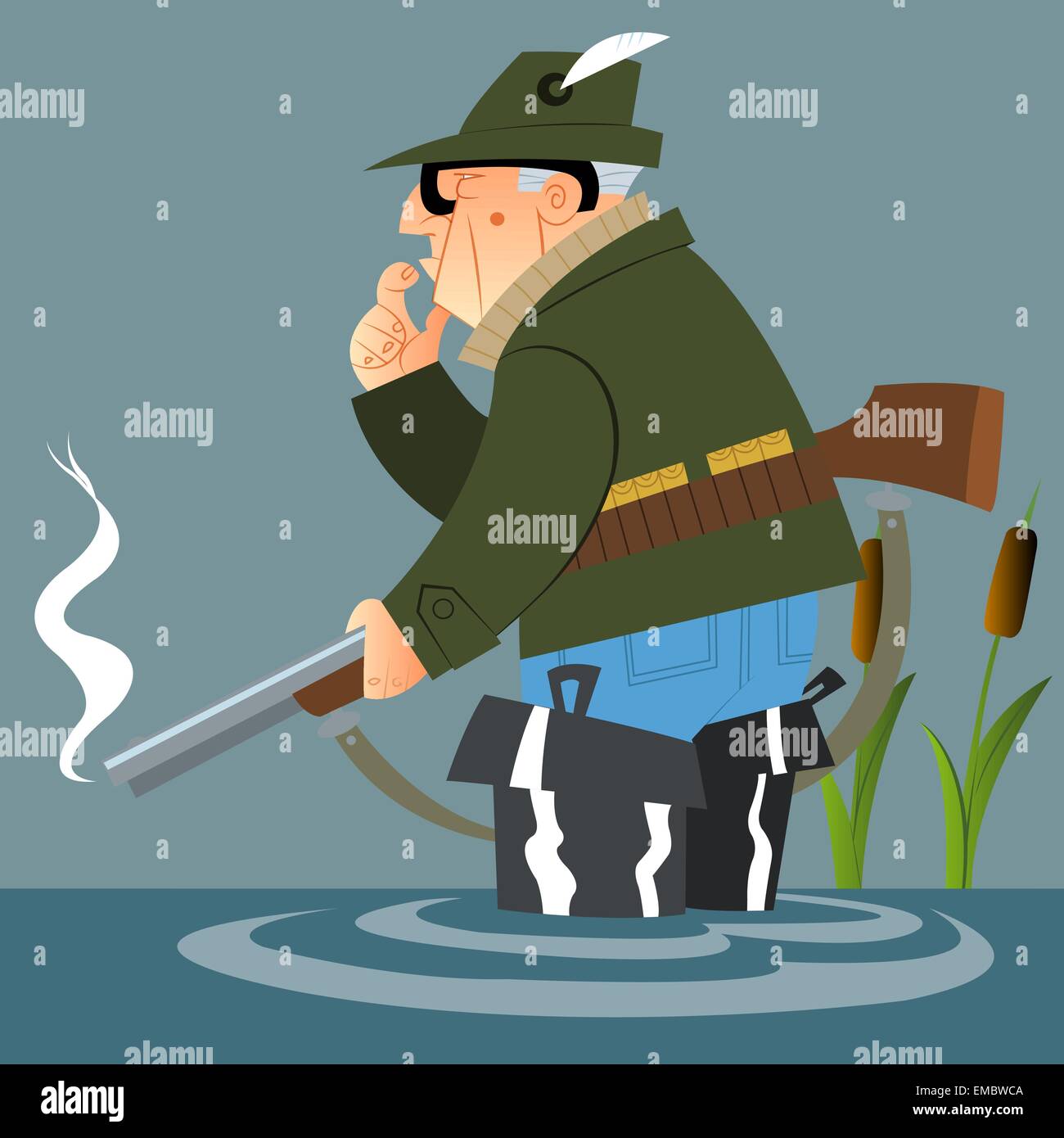 Hunter in camouflage shotgun Stock Vector Images - Alamy