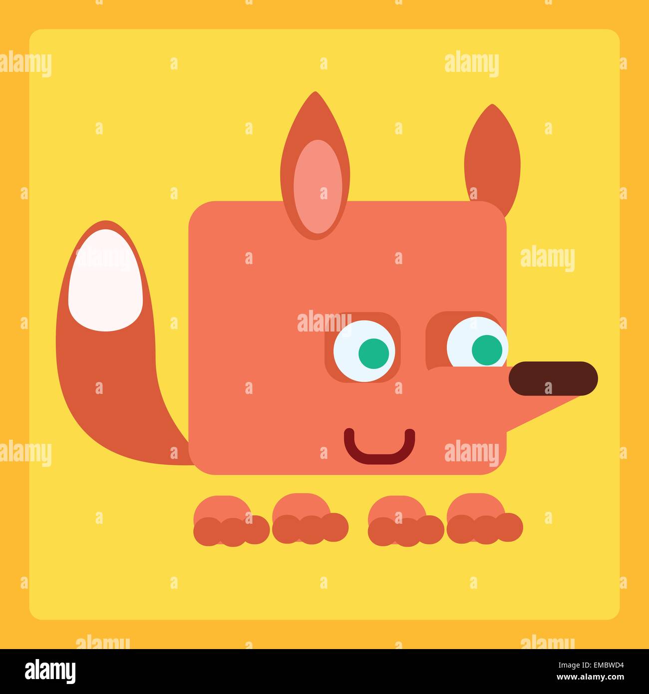 Good Fox stylized children icon symbol illustration Stock Vector Image ...