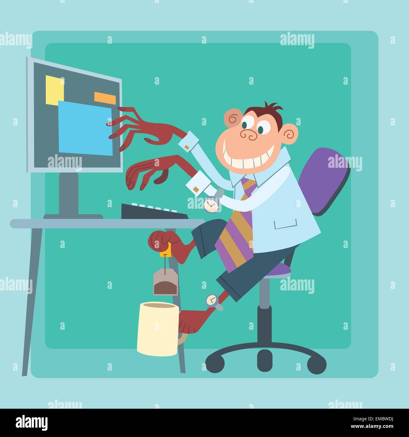 Intensive work office Stock Vector Images - Alamy