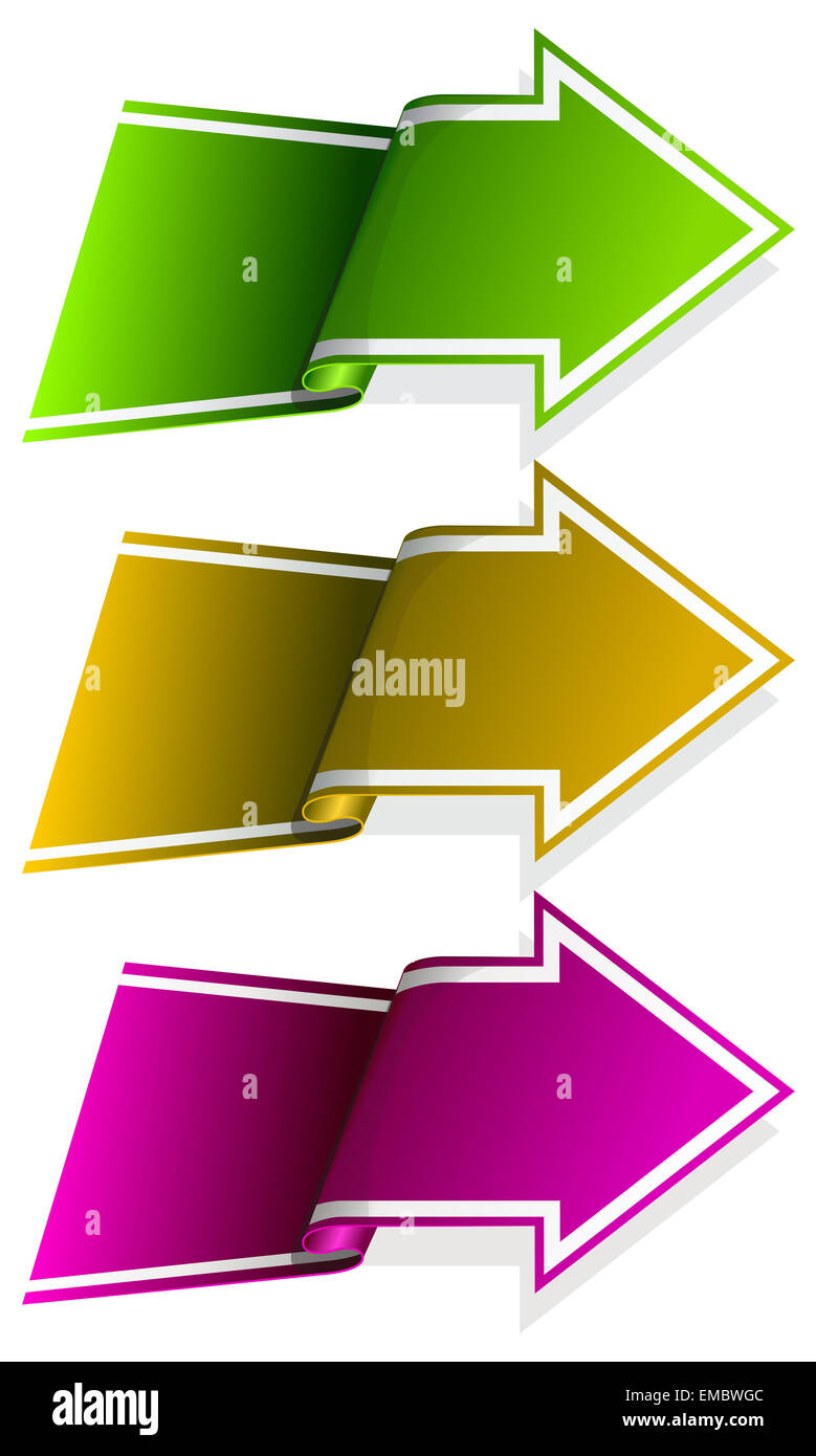 Collection label with arrow Stock Photo - Alamy