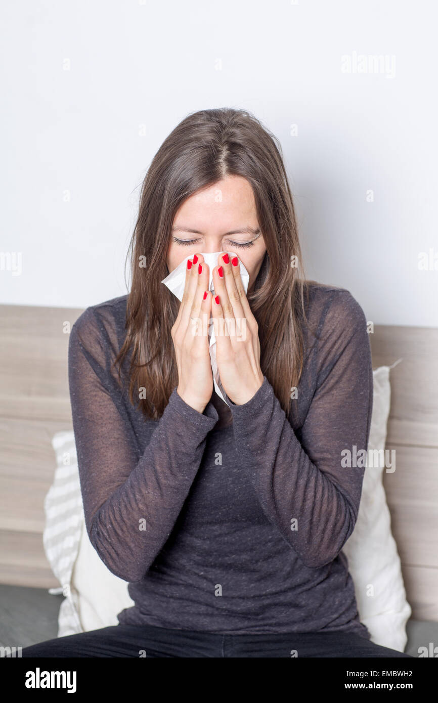 woman suffering from a allergy Stock Photo - Alamy
