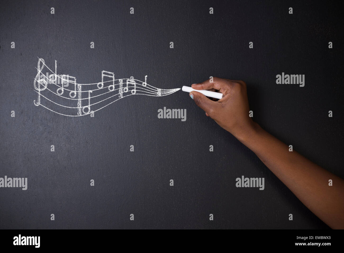 Musical notes blackboard hi-res stock photography and images - Alamy