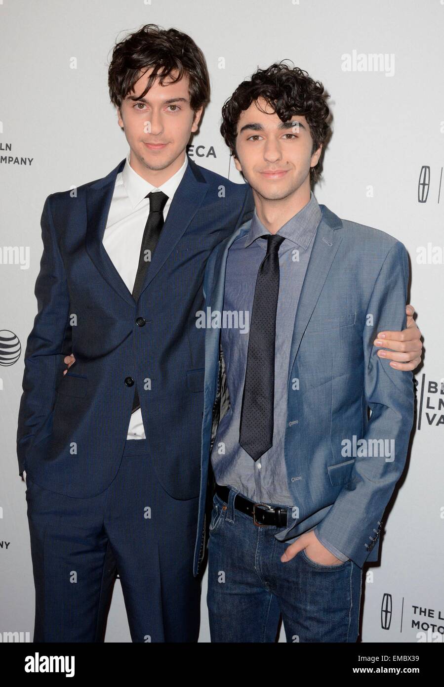New York, NY, USA. 19th Apr, 2015. Nat Wolff, Alex Wolff at arrivals ...